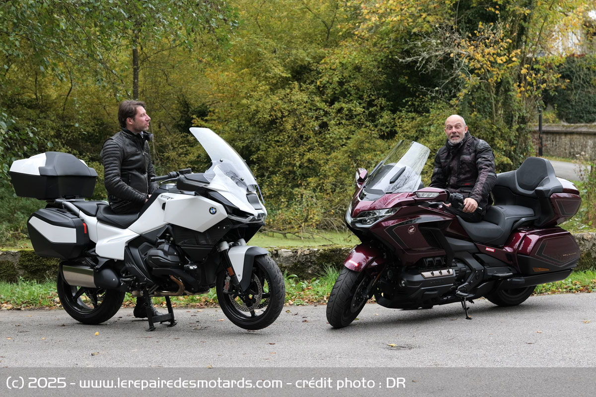 Essai comparo Honda GoldWing 1800 Tour et BMW R 1300 RT